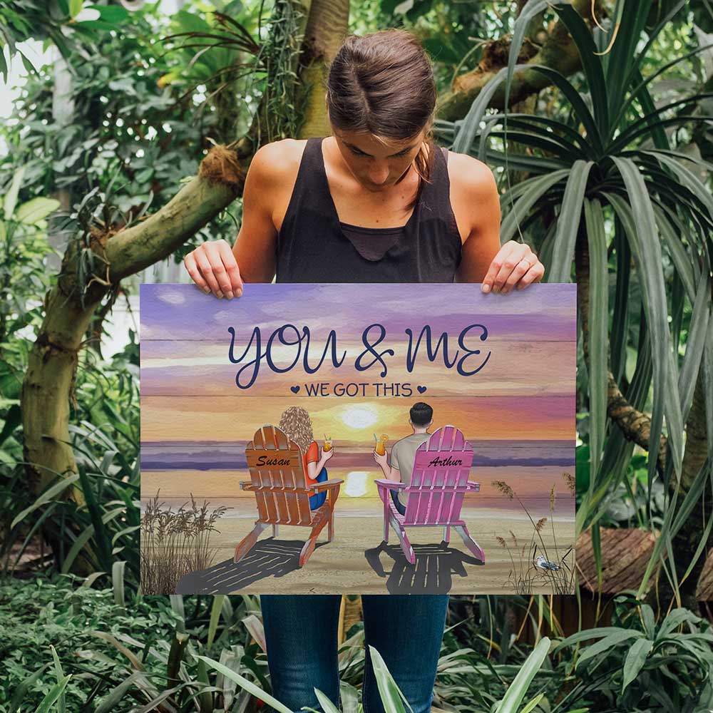 Personalized Couple Beach Holiday Vacation You and Me Poster Frameless ...