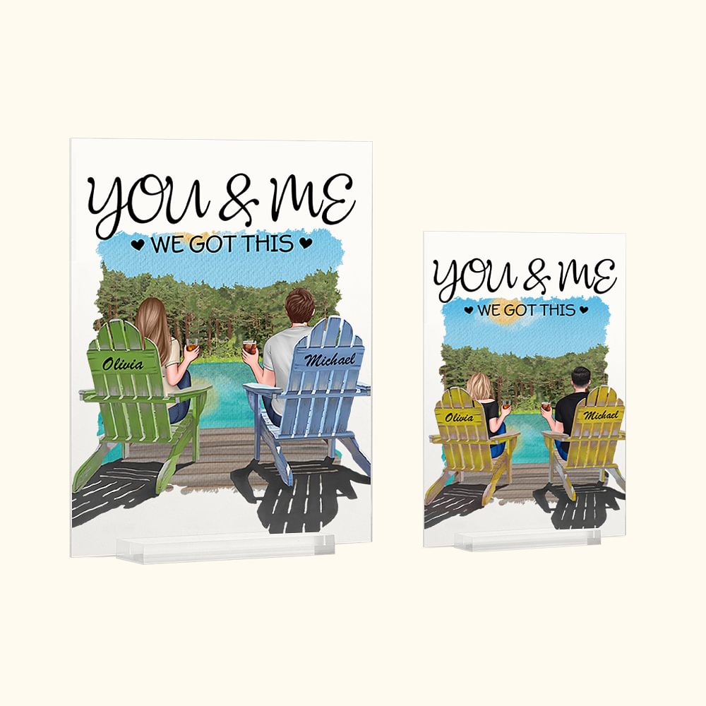 Personalized This Couple on Beach Chairs Design with Lakeside View ...