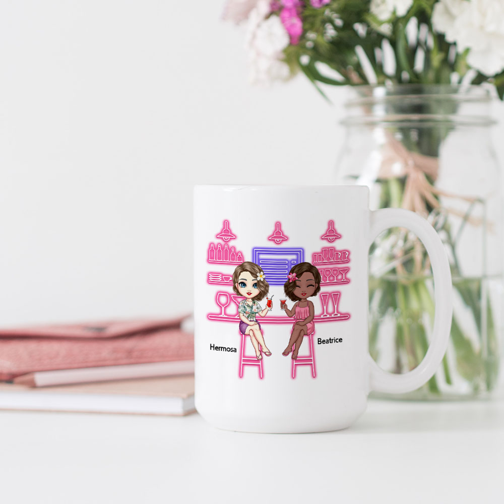 Personalized Funny Besties Friendship Sisters White Ceramic Mug for ...