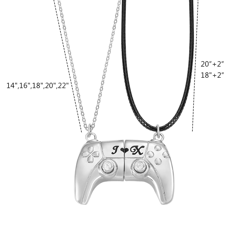 Personalized Magnetic Gamer Matching Necklace Set - CALLIE