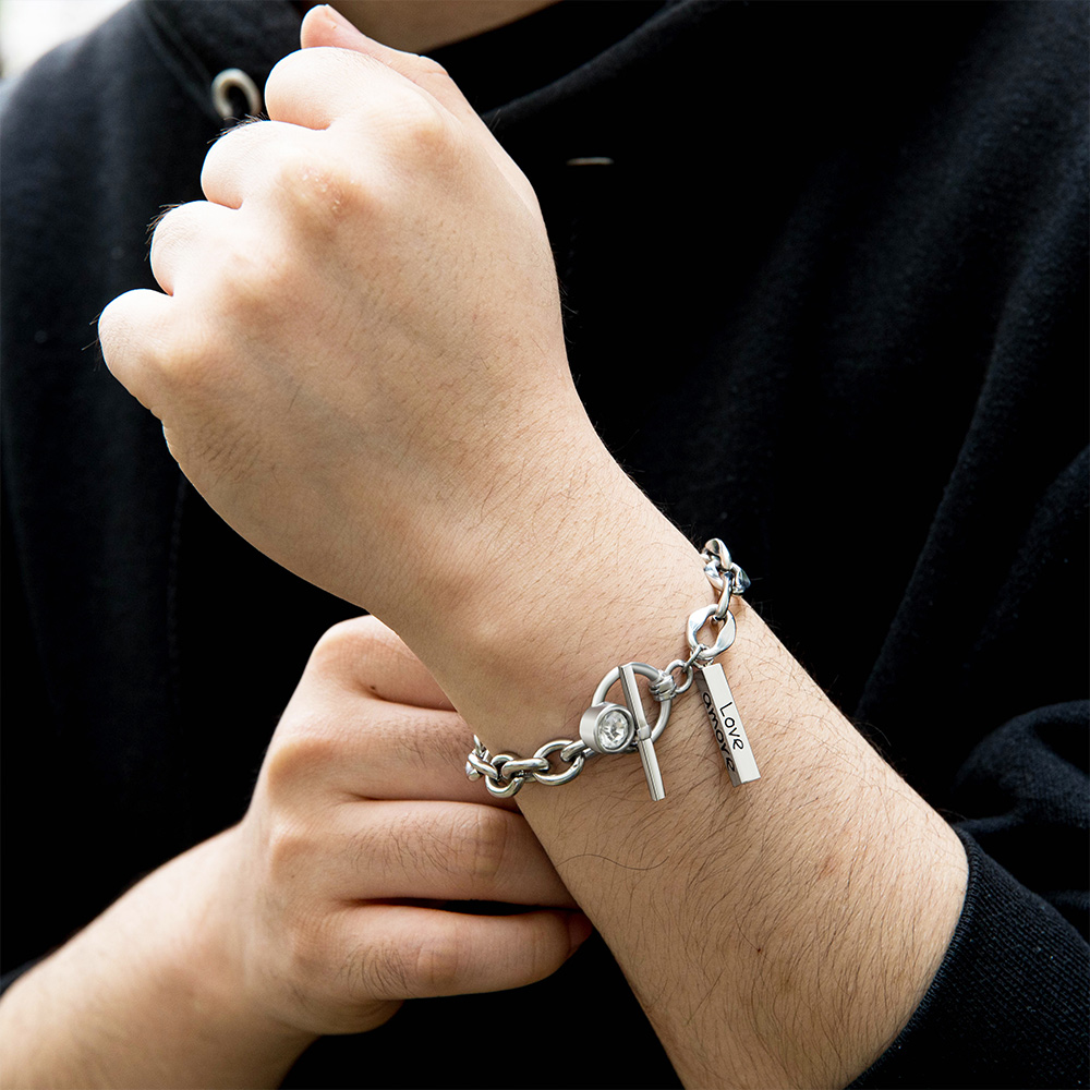 Personalized Oversized Link Chain Chunky Style Stainless Steel Bracelet ...