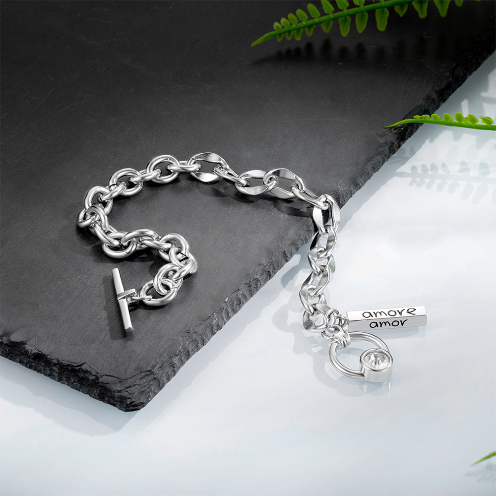 Personalized Oversized Link Chain Chunky Style Stainless Steel Bracelet ...