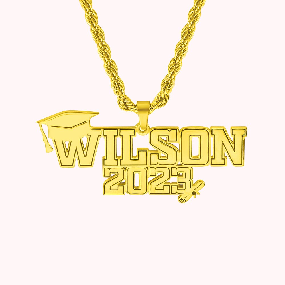 Custom Graduation Men's Name Necklace - CALLIE