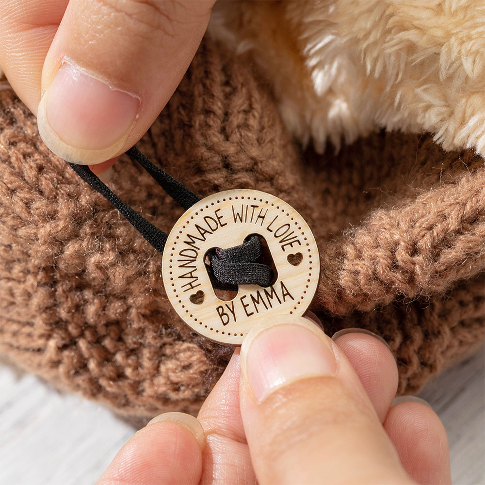 Personalized Handmade with Love Wooden Buttons Set of 10 Clothing ...