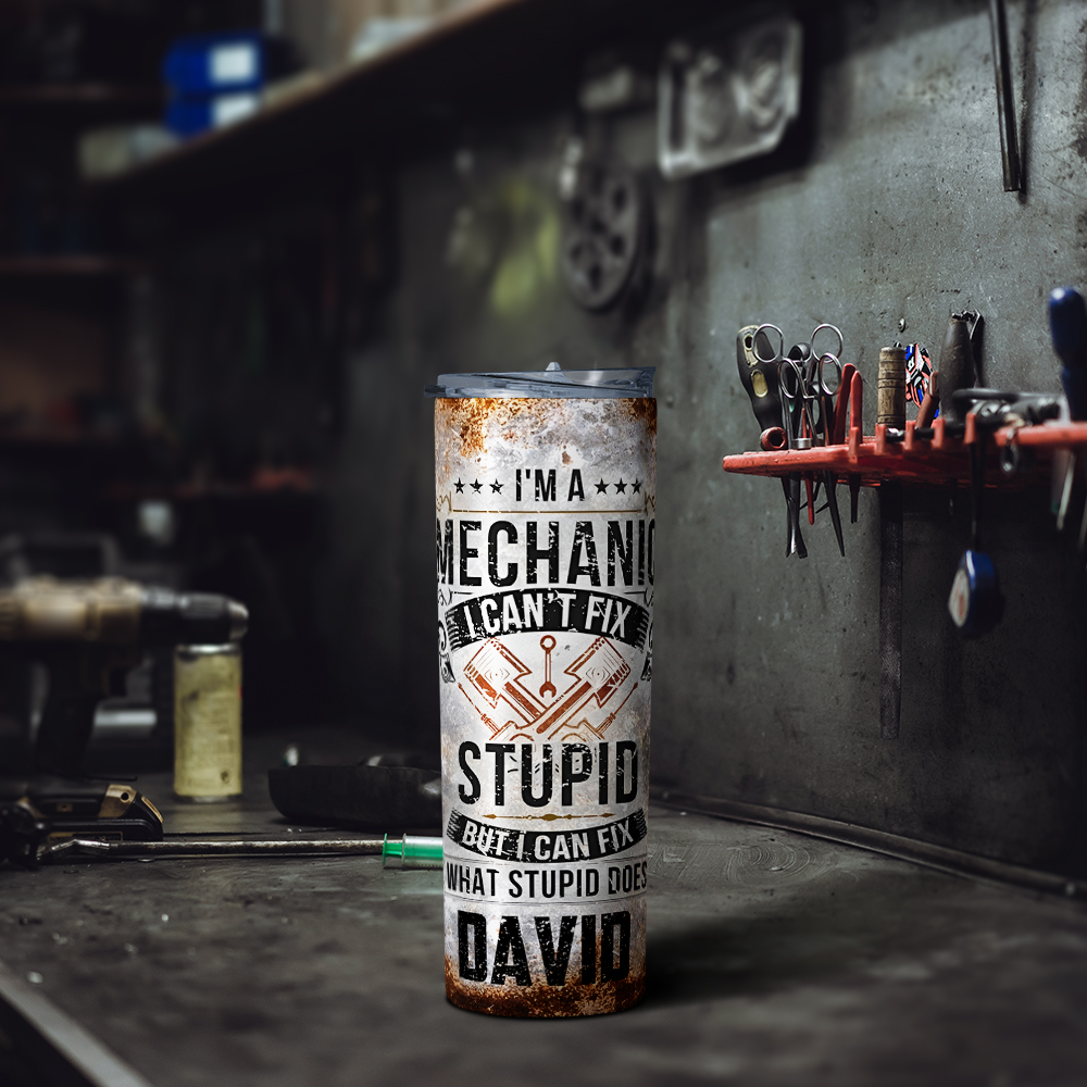 Personalized I'm a Mechanic Skinny Tumbler Mechanic Tools Design ...
