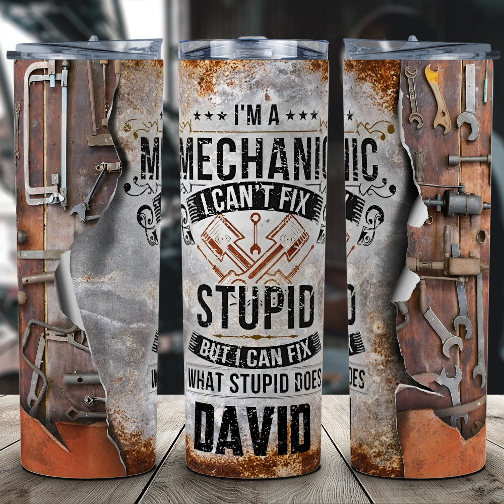 Personalized I'm a Mechanic Skinny Tumbler Mechanic Tools Design ...