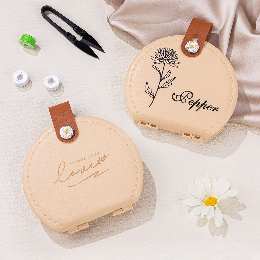 Personalized Portable Sewing Kit Set Storage Box with Birth Flower and ...