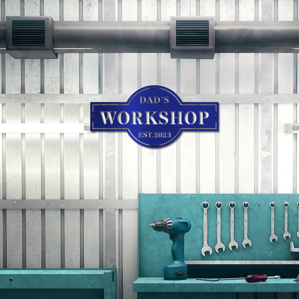 Personalized Papas Workshop Metal Sign Garage Sign Wall Art Decoration ...