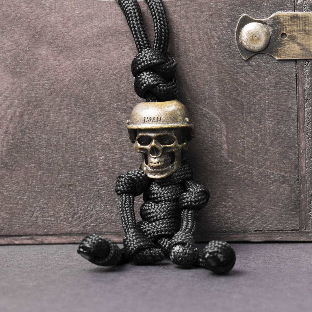 Personalized Goth Style Abrasion Resistant Braided Skull Pendant ...