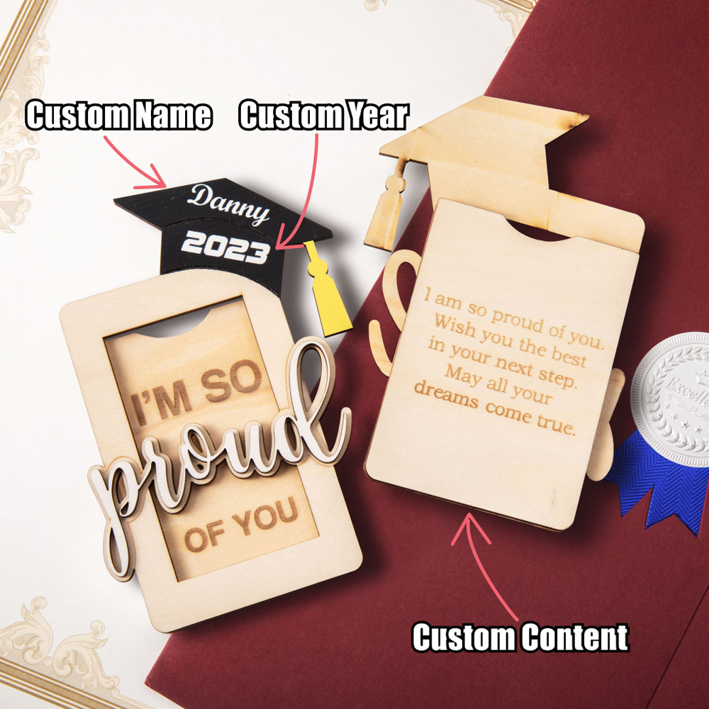 Personalized Wooden Box Laser Cut Card Holder Graduation Gift for ...
