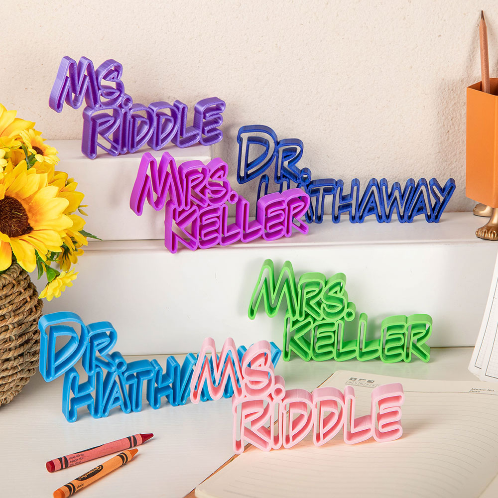 Personalized 3D Hollowed Out Name Plate for Teacher Appreciation Gift ...