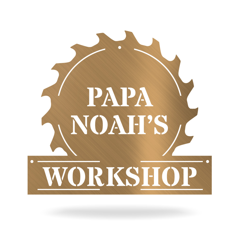 Personalized Papas Workshop Metal Sign Home Decor for Dad Grandfather ...