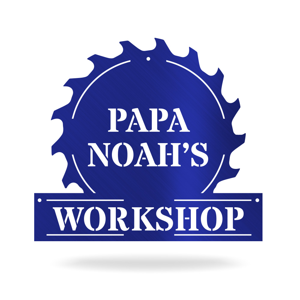 Personalized Papas Workshop Metal Sign Home Decor for Dad Grandfather ...