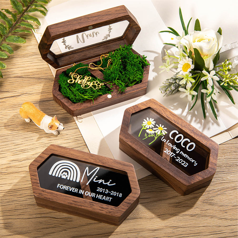 Personalized Remembrance Wooden Pet Fur Keepsake Rainbow Bridge Loss of ...