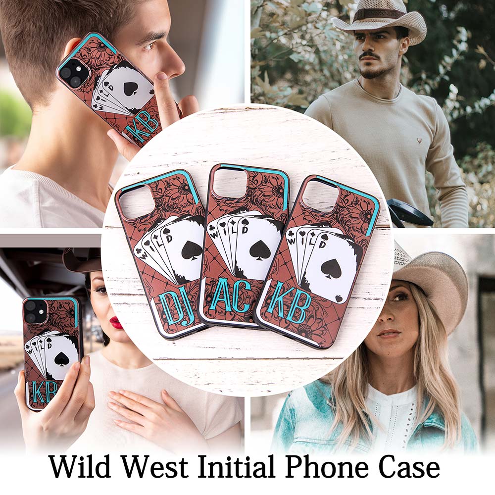 Personalized Western Wild Card Initial Phone Case for Her or Him - CALLIE