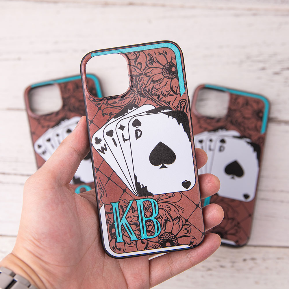 Personalized Western Wild Card Initial Phone Case for Her or Him - CALLIE