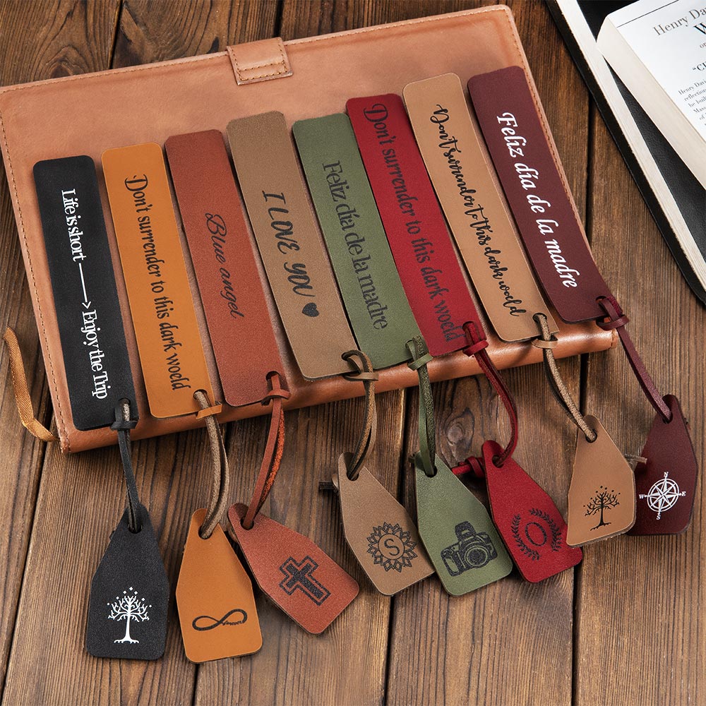 Personalized Set of 2 Leather Bookmark Anniversary Graduation Gifts for ...