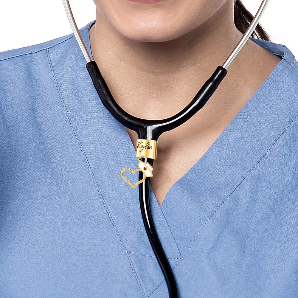 Personalized Stethoscope ID Tag Charm with Engraved Name Gift for Nurse ...
