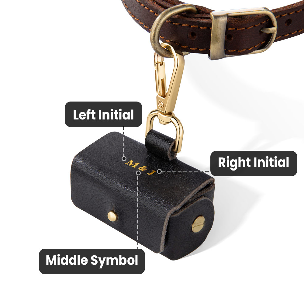 Personalized Leather Wedding Ring Bearer Pouch for Dog Collar with ...