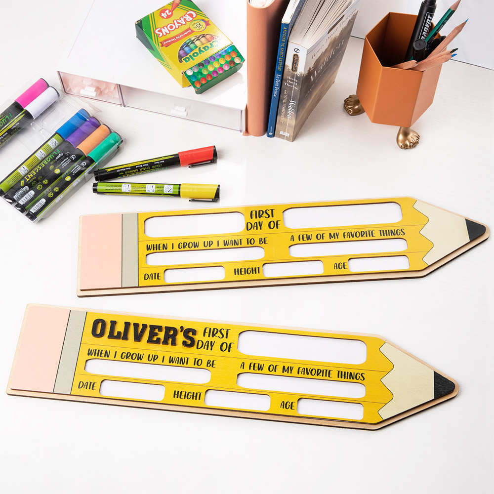 Personalized Back to School Wooden Pencil Sign for First Day of School ...