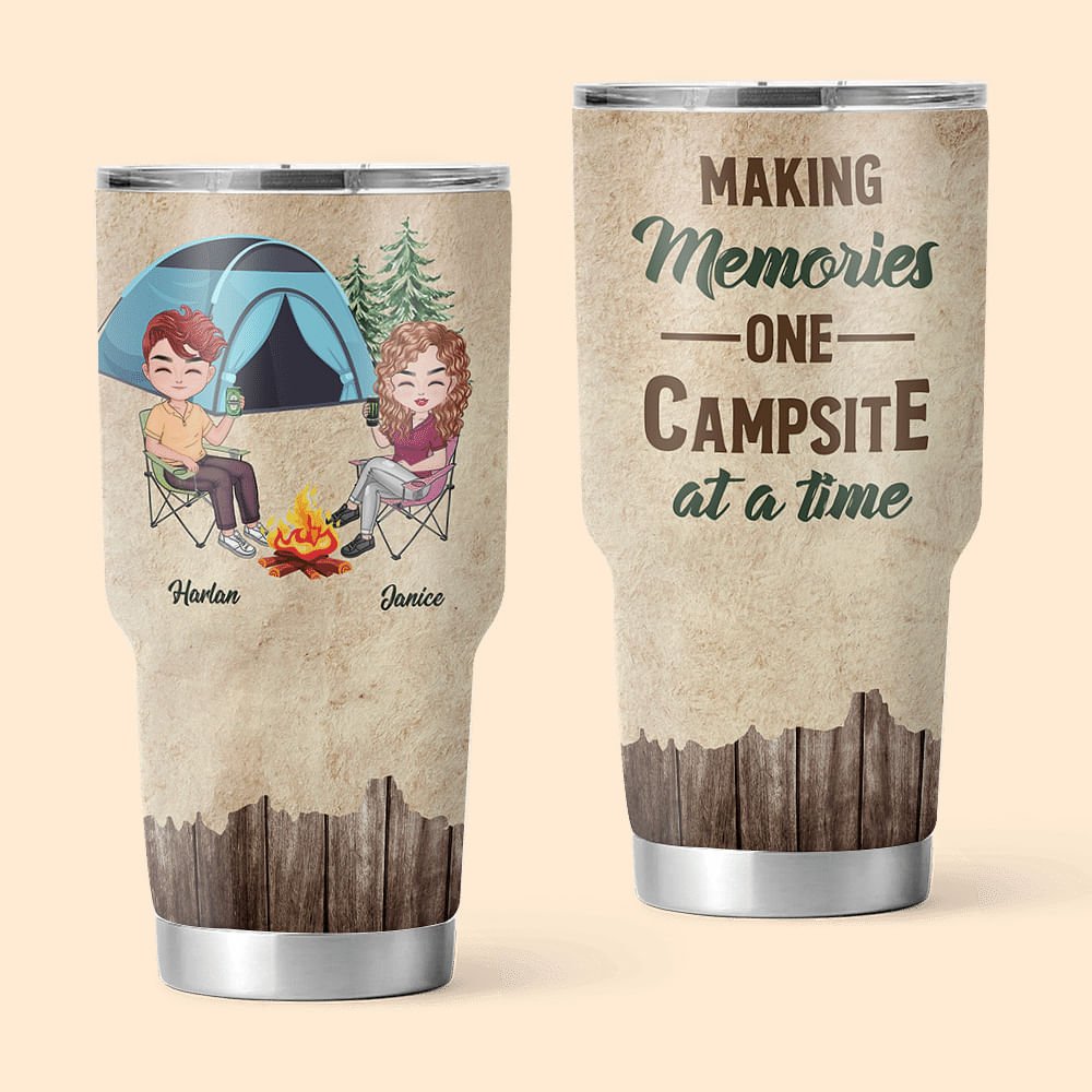 Personalized 30oz Tumbler with Couple Camping Memories Jungle Adventure ...