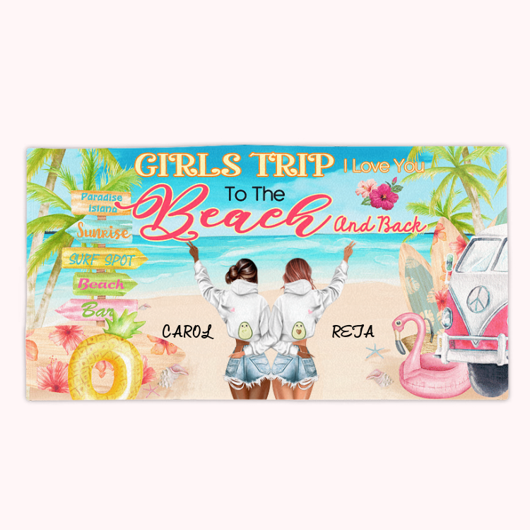 Personalised Girls Trip I Love You To The Beach And Back Hippie Bus ...