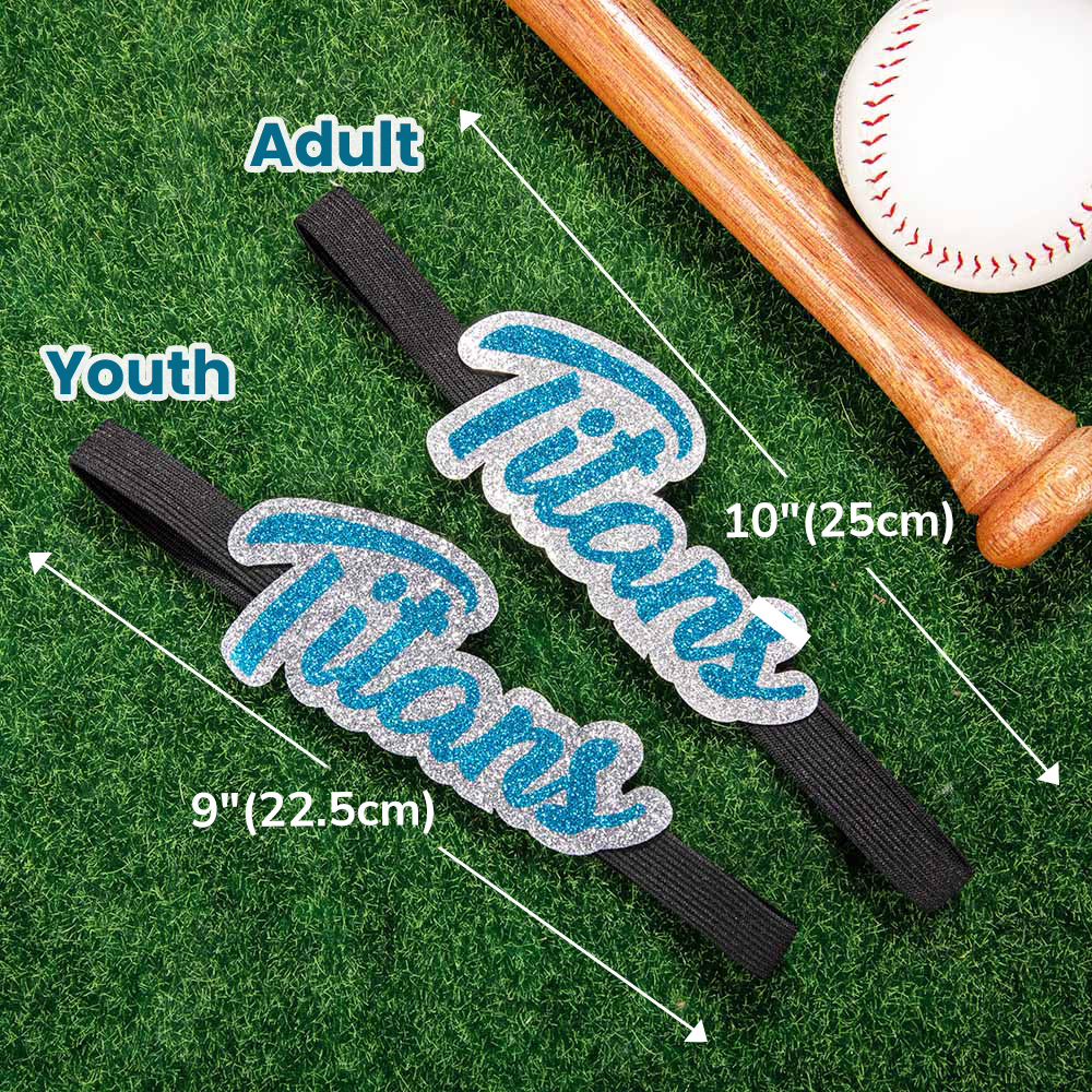 Personalized Glitter Name Stretchy Headbands for Youth Team Sport ...