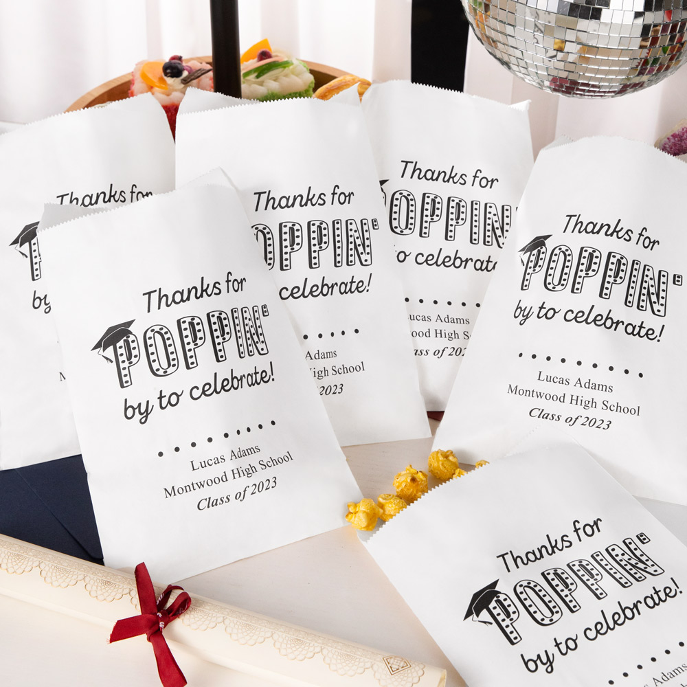 Personalized Graduation Popcorn Favor Bags Cookie Candy Goodie Bags ...