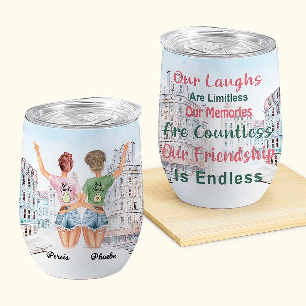 Personalised Friendship Declaration Street Walk With Bestie Wine ...