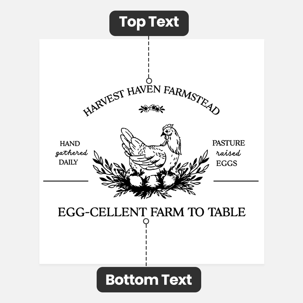 Personalized Chicken Nest Egg Carton Stamp Farmhouse Stamp with Handle ...
