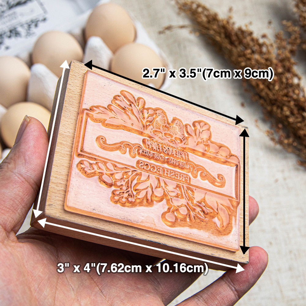 Personalized Chicken Nest Egg Carton Stamp Farmhouse Stamp with Handle ...