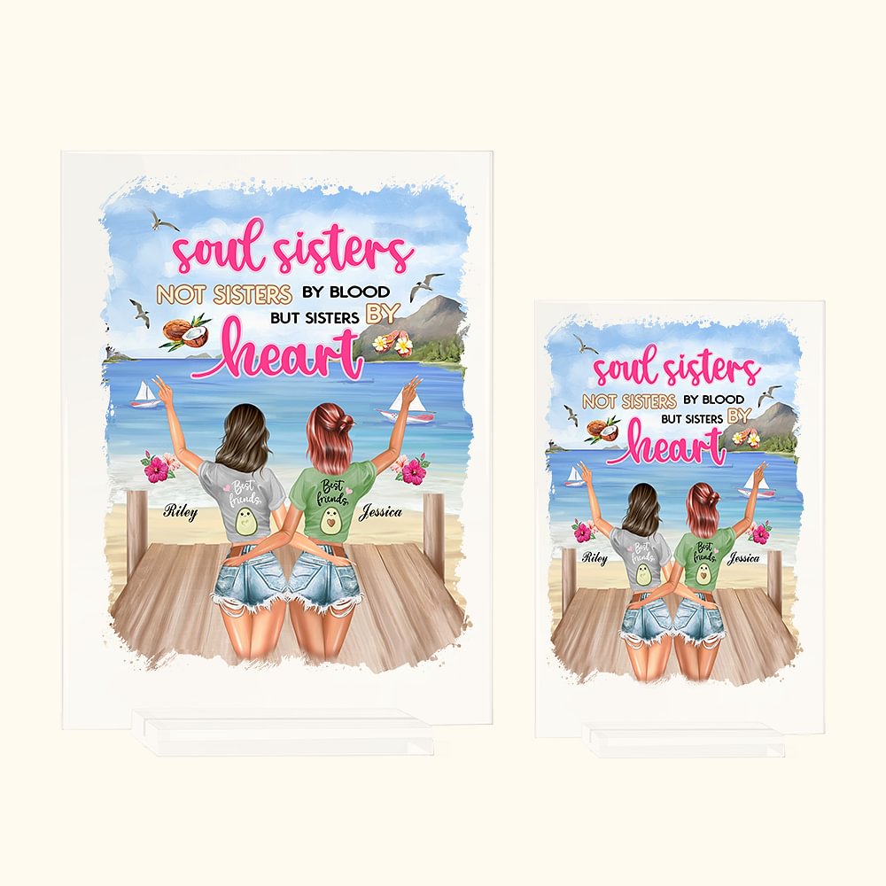 Personalised Soul Sisters Not Sisters by Blood But Sisters by Heart Acrylic Plaque Best Friend ...