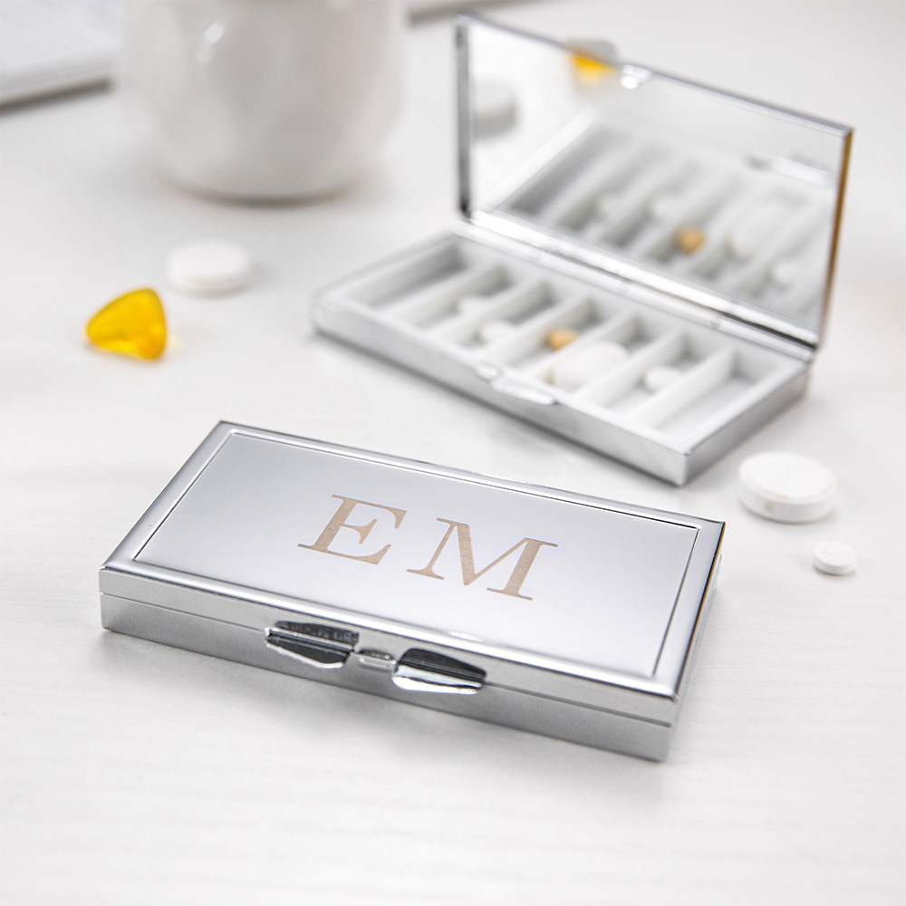Personalized Monogram Pill Box Vitamins Organizer 7 Day Weekly Initials ...