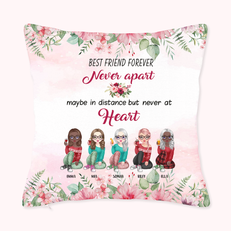 Personalized Throw Pillow Cover with Best Friends Forever Friendship ...