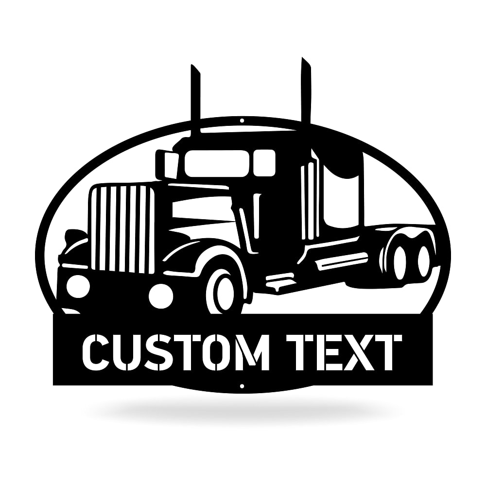 Personalized Semi Truck Wall Sign Truck Art Metal Sign with Text ...