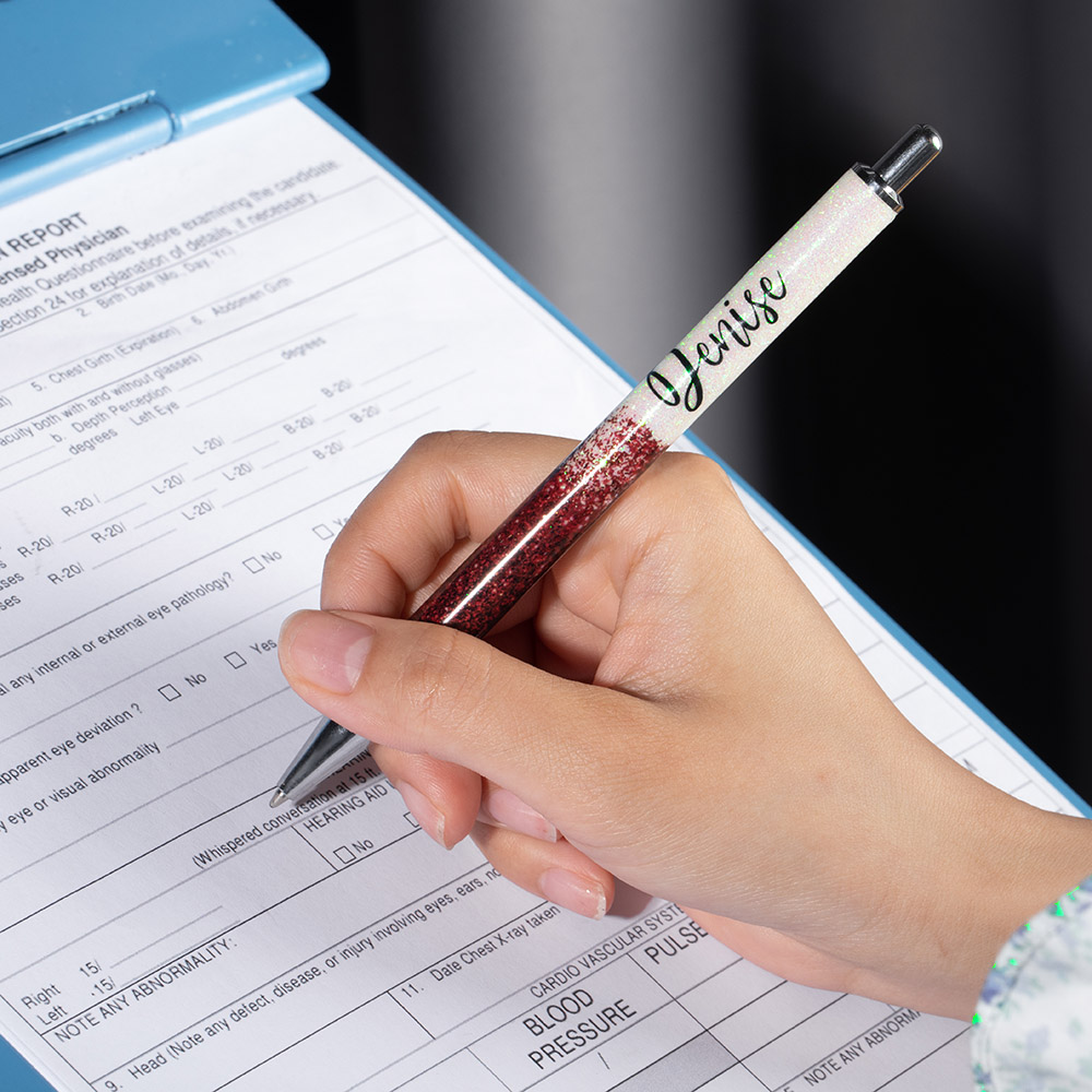 Personalized 2 Pcs Glitter Syringe Needle Ballpoint Gel Pen with Name for Nurses Nursing Student ...