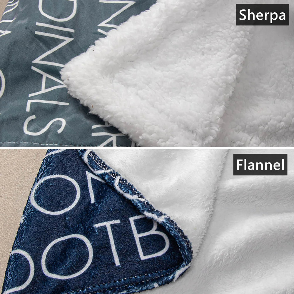 Personalized Name and Number Throw Blanket Soft Fleece Sherpa Gift for ...