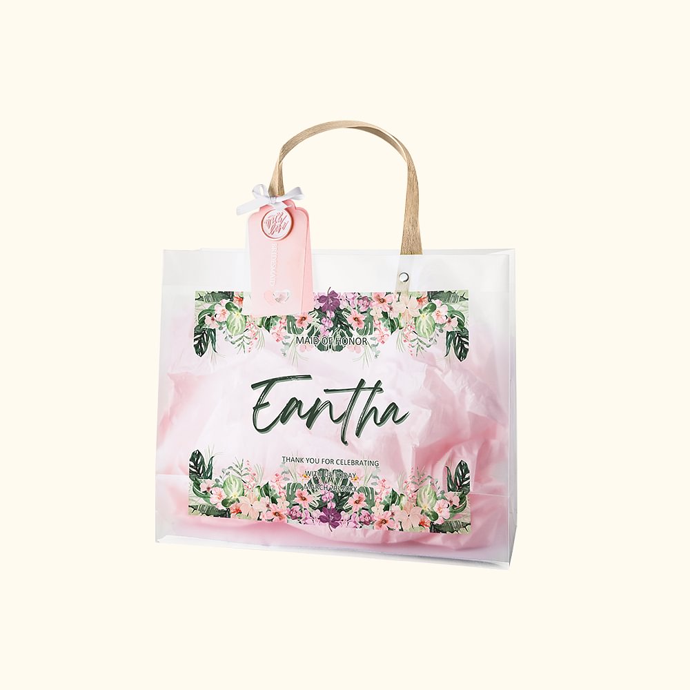 Personalized Transparent Plastic Gift Tote Bag with Handle for ...