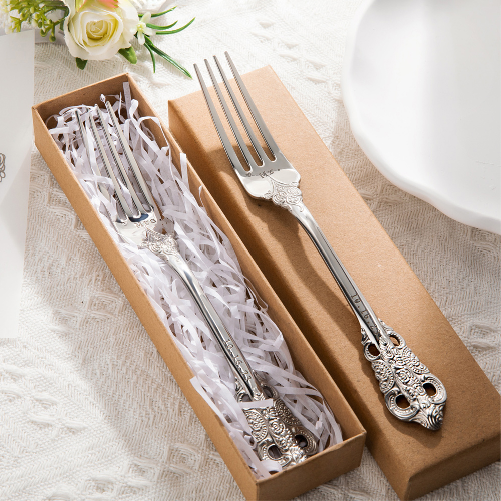Personalized Vintage Wedding Forks with Laser Engraving Mr. Mrs. and ...
