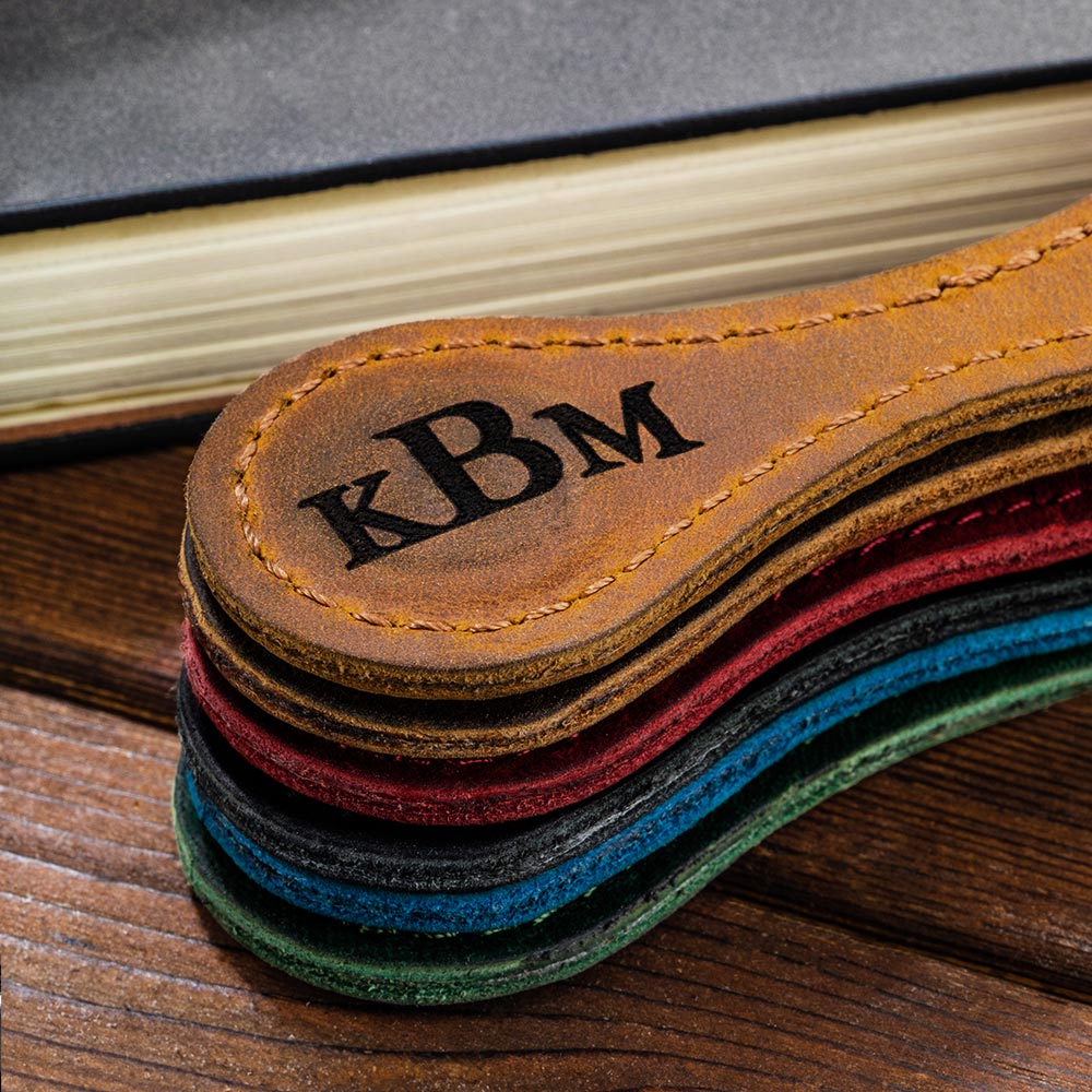 Personalized Magnetic Leather Bookmark Clip with Initial Monogram ...