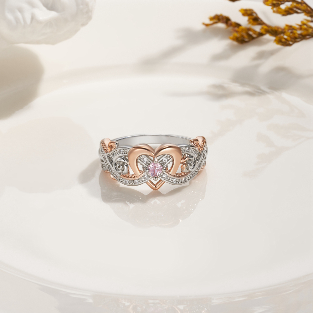 Personalized Birthstone Promise Engagement Ring, Gift For Her - CALLIE