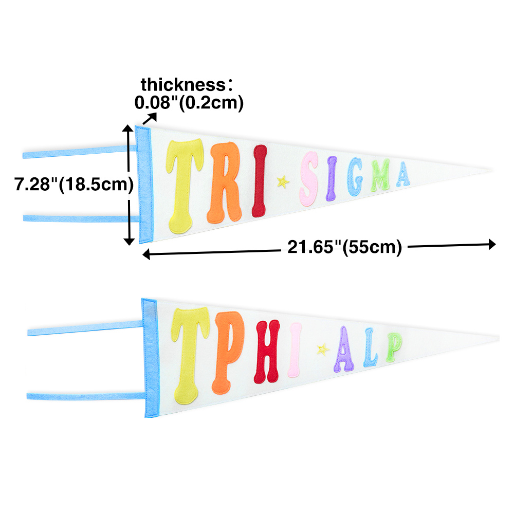 Personalized Sorority Rainbow Pennant Flag Colorful Felt Wall Banner ...