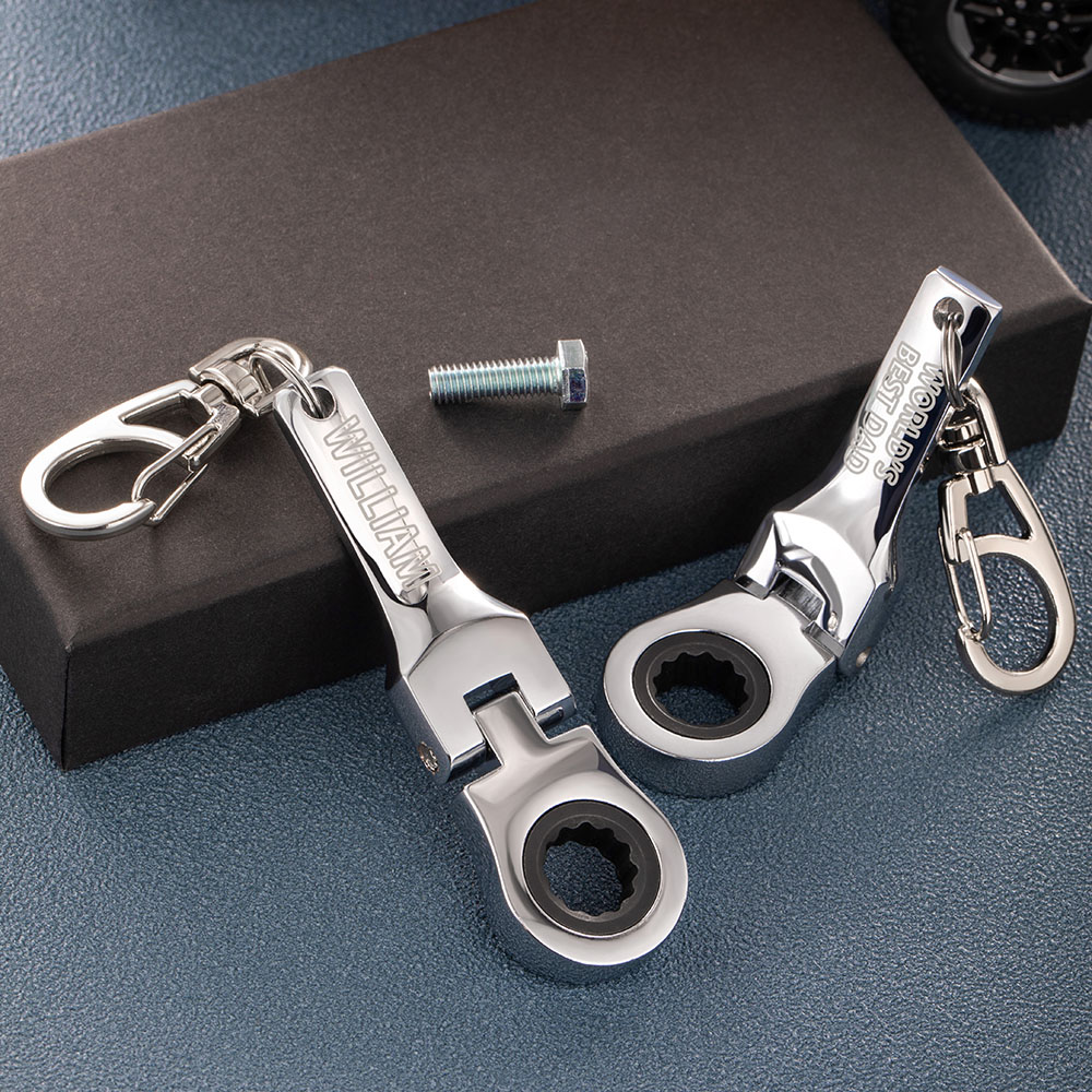 10mm Ratchet Wrench Keychain Portable Key Ring Flex Head with Engraving ...