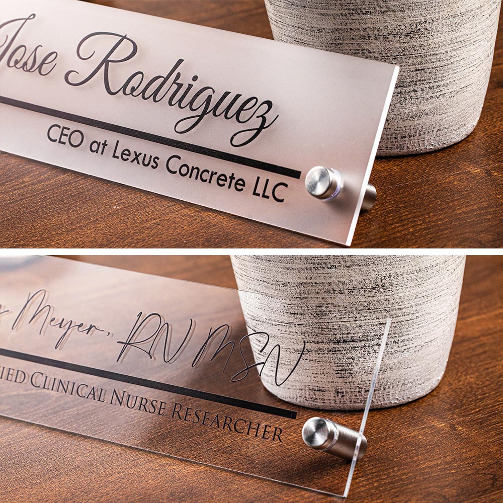 Personalized Office Acrylic Desk Name Plate Desk Sign Office Work Place ...