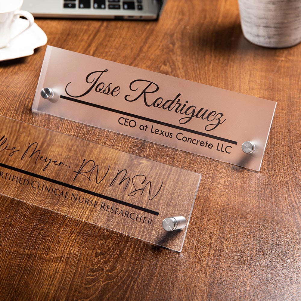 Personalized Office Acrylic Desk Name Plate Desk Sign Office Work Place ...