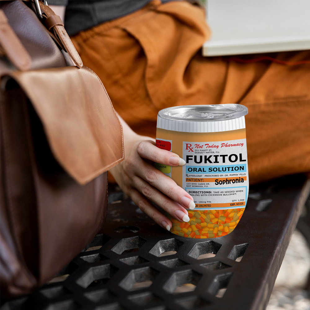 Personalized Fukitol Prescription Funny 12oz Tumbler with Name Straw ...