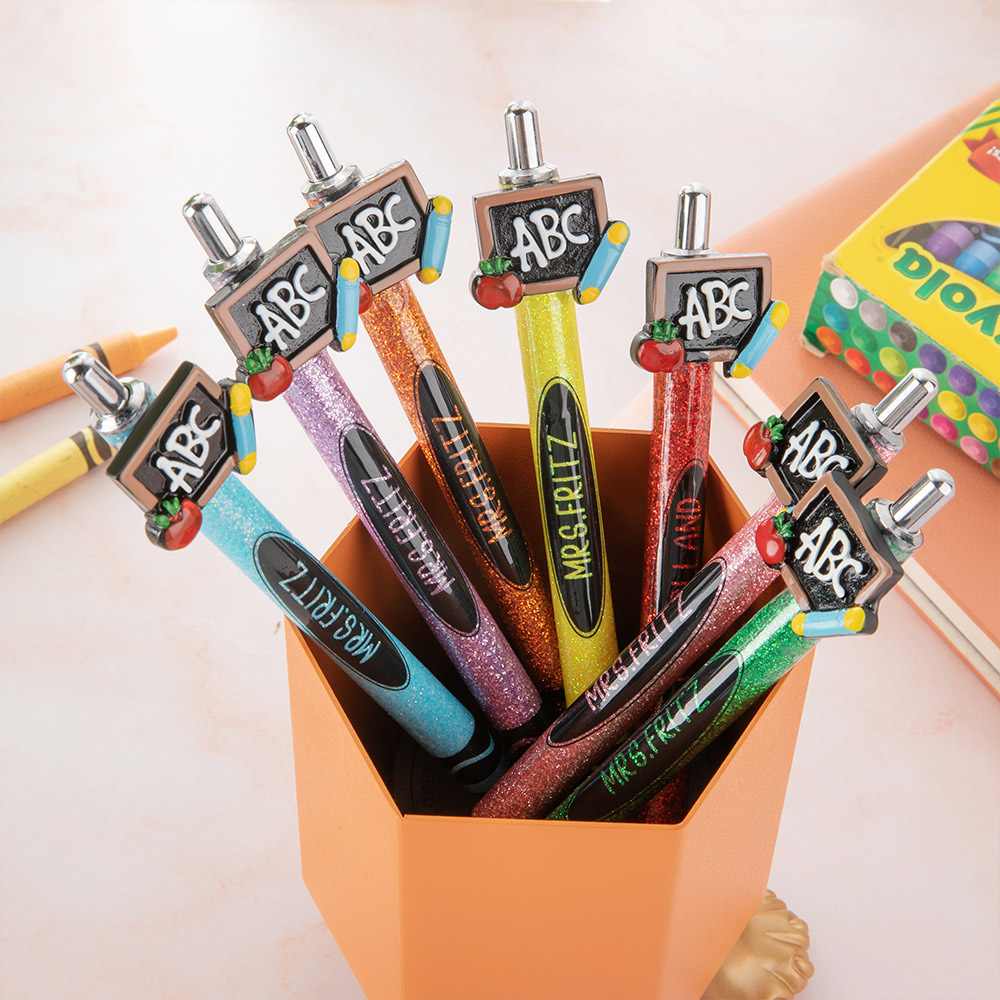Personalized Glitter Teacher Beaded Pen with Name Ball-Point Pen Appreciation Thanksgiving Day ...