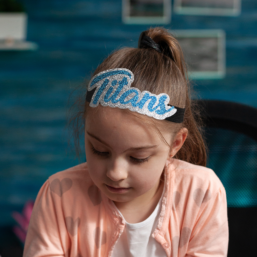 Personalized Glitter Name Stretchy Headbands for Youth Team Sport ...