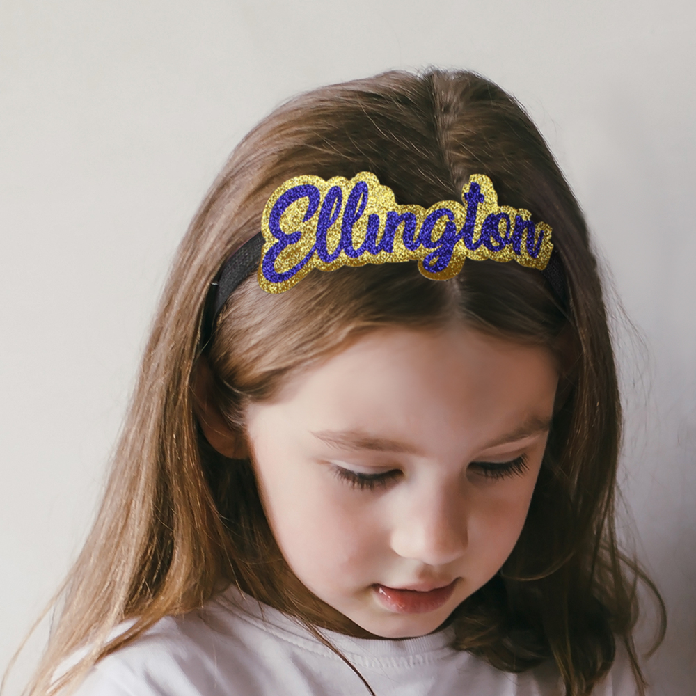 Personalized Glitter Name Stretchy Headbands for Youth Team Sport ...