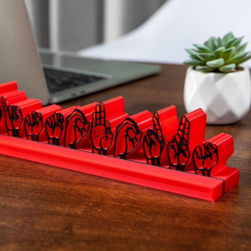 Personalized 3D Printed American Sign Language Desk Name Plate Sign ASL ...